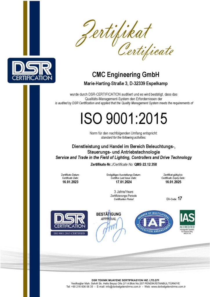 Certificates - CMC ENGINEERING